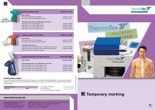 Temporary marking - ThermoTex