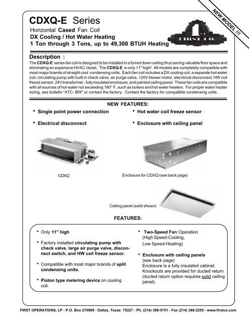 CDXQ-E Series - First Co.