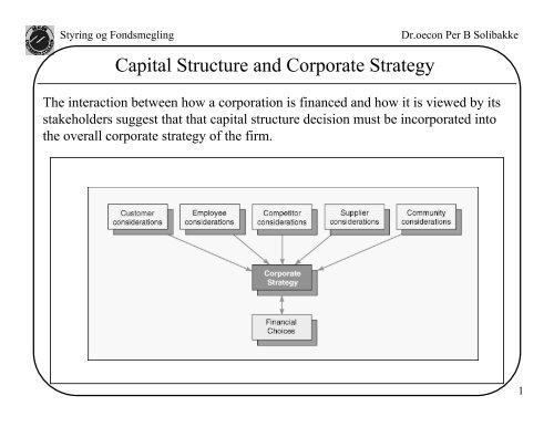 Capital Structure and Corporate Strategy