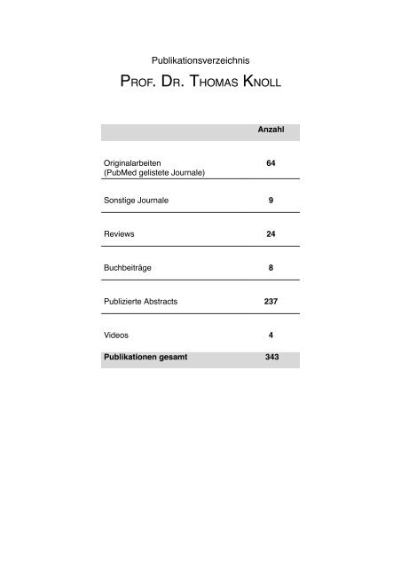 PROF. DR. THOMAS KNOLL