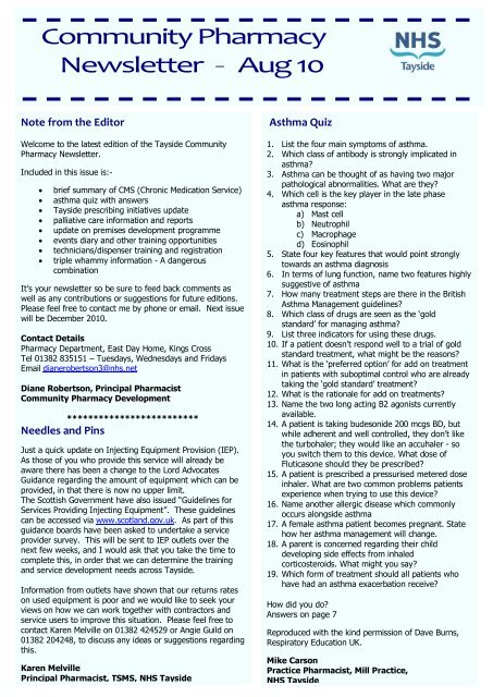 Community Pharmacy Newsletter - Aug 10