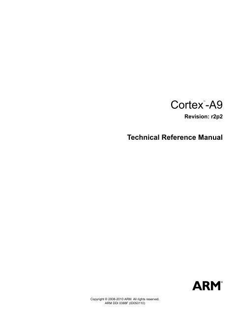 Cortex-A9 Technical Reference Manual - ARM Information Center