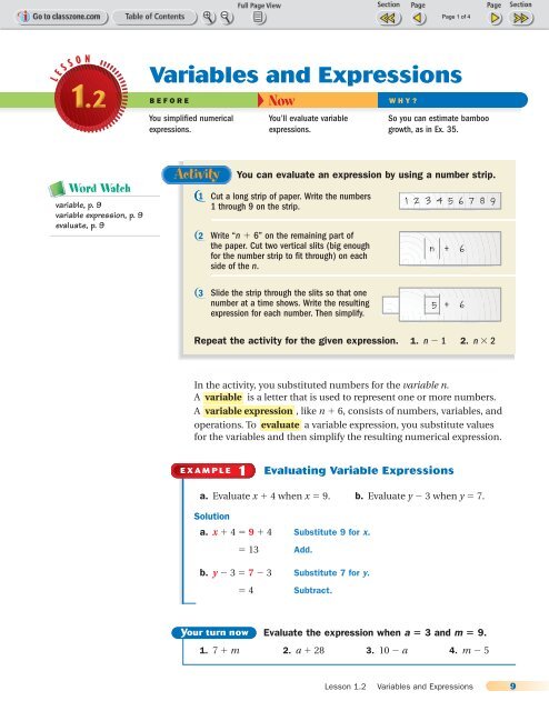 Variables and Expressions