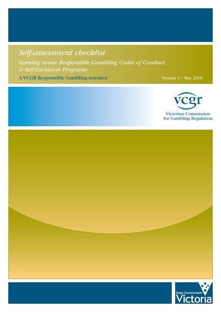 Self-assessment checklist: Gaming venue Responsible Gambling ...