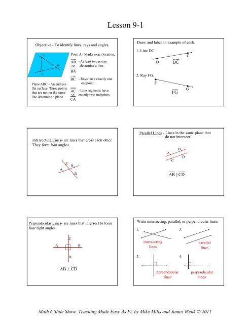 Lesson 9-1 - Math Slide Show