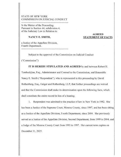 Agreed Statement of Facts Between Commission Administrator and ...