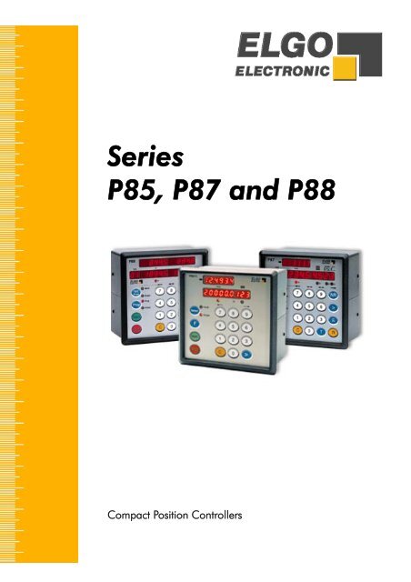 Flyer P85/P87/P88 - ELGO Electric GmbH