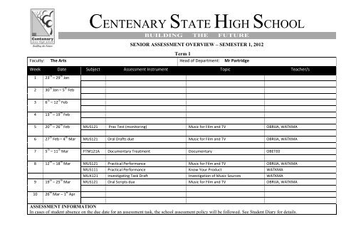 CENTENARY STATE HIGH SCHOOL