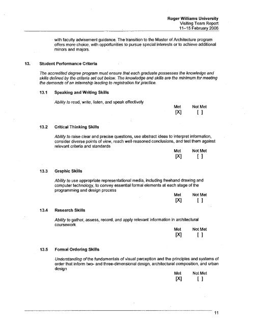Architecture Program Report Master of Architecture - Roger Williams ...
