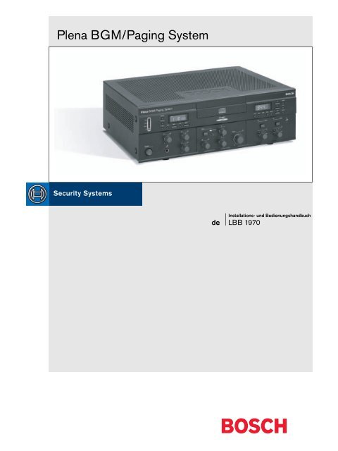Plena BGM/Paging System - Ela-Data GmbH