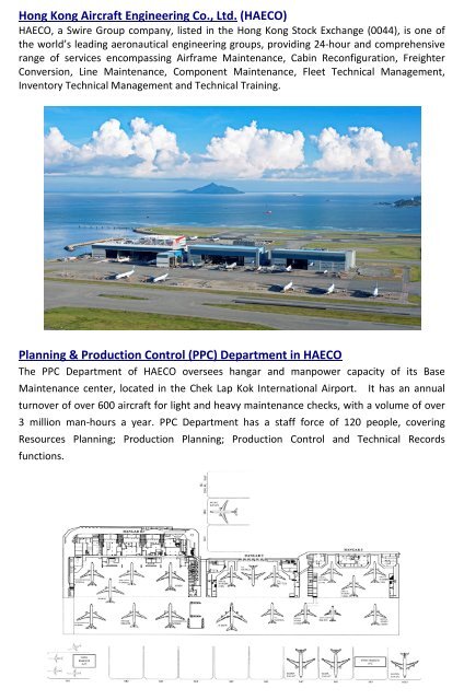 (HAECO) Planning & Production Control (PPC) Department in HAECO