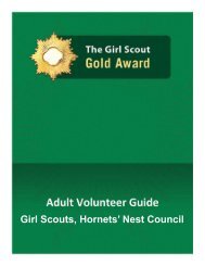Gold Award Project Proposal Form - the Girl Scouts, Hornets' Nest ...