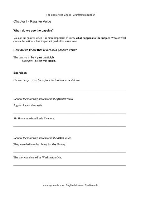 Chapter I - Passive Voice