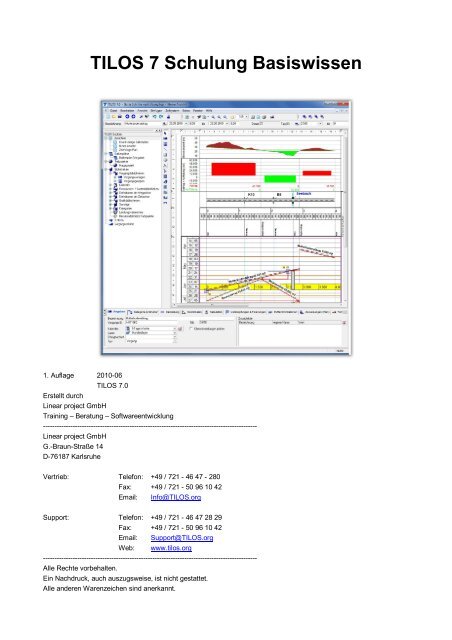 TILOS 7 Schulung Basiswissen - Linear project GmbH