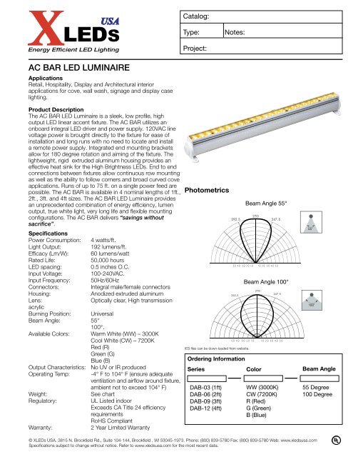 AC BAR LED LUMINAIRE - XLEDs USA
