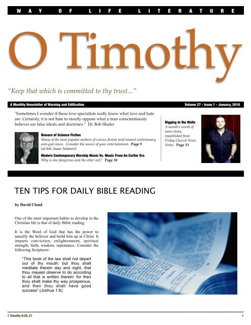 O Timothy JAN 10 - Way of Life Literature