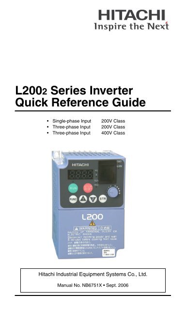 Quick Reference L200-2 - Esco Drives & Automation