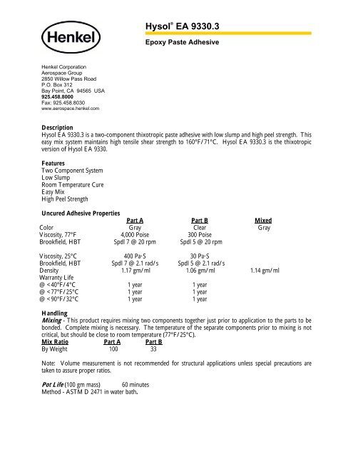 HysolÃ‚Â® EA 9330.3 - MTP, Inc.