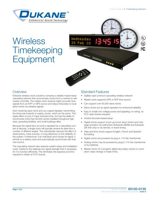 Wireless Timekeeping Equipment - Edwards Signaling