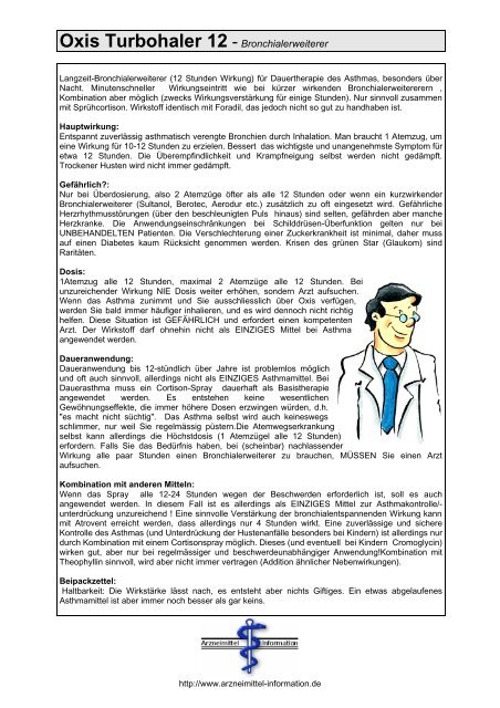 Oxis Turbohaler 12 - Bronchialerweiterer