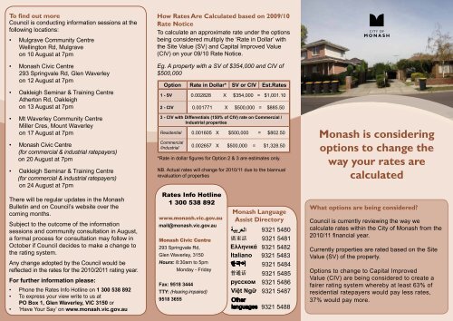 Rates Review - Brochure - City of Monash