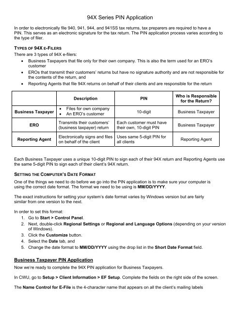 94X Series PIN Application - Drake Software