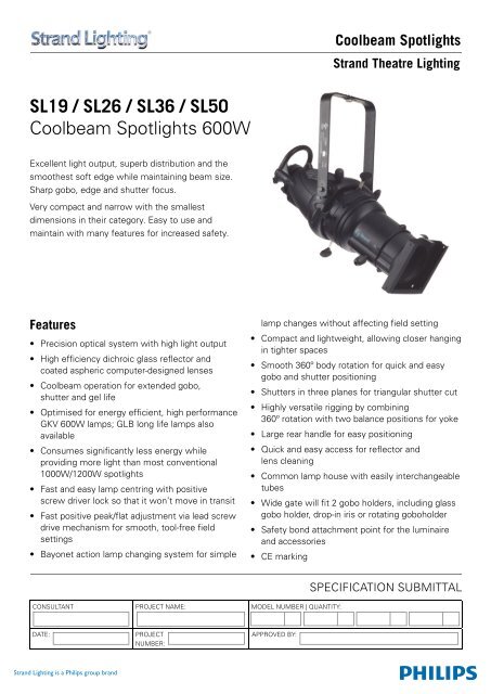 SL 19-50 data sheet - The Strand Archive