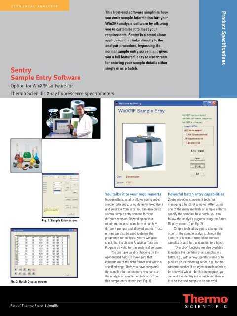 Sentry Sample Entry Software - Thermo Scientific