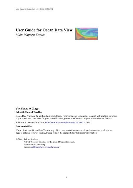 Ocean Data View - World Ocean Circulation Experiment - NOAA
