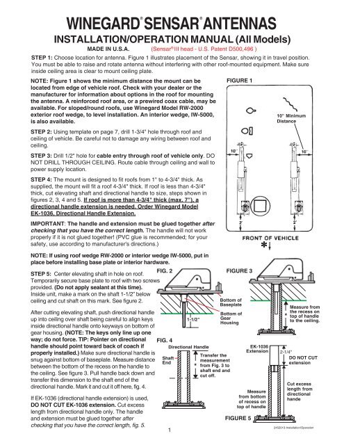 INSTALLATION/OPERATION MANUAL (All Models)
