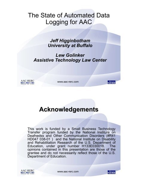 The State of Automated Data Logging in AAC - Mcn.ed.psu.edu