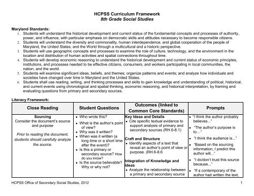 1 Social Studies- Grade 8 Essential Curriculum Introductory Mini ...