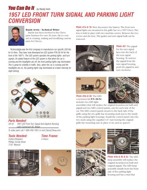 1957 led front turn signal and parking light conversion