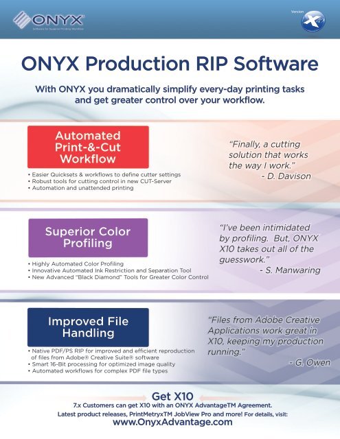 ONYX Production RIP Software - Spandex
