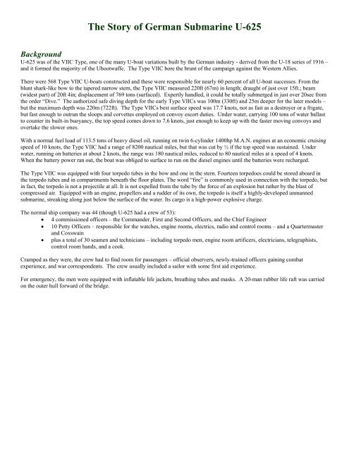 The Story of German Submarine U-625 - Travel-Net Communications