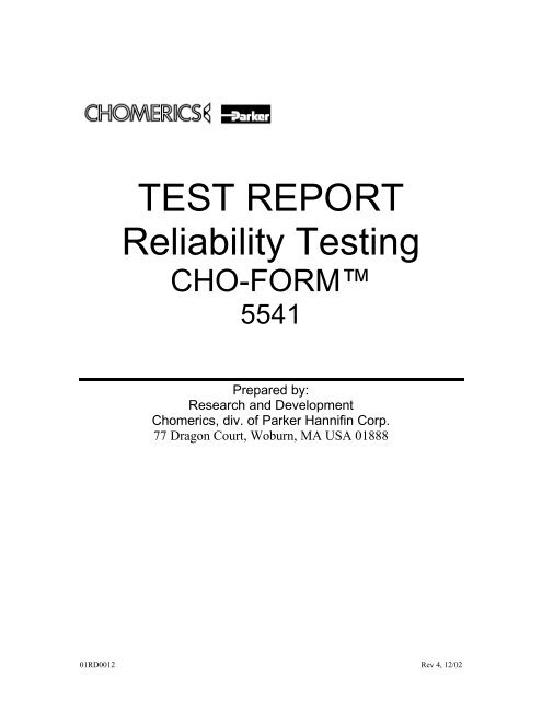 CHOFORM 5541 Reliability Test Report - Darcoid