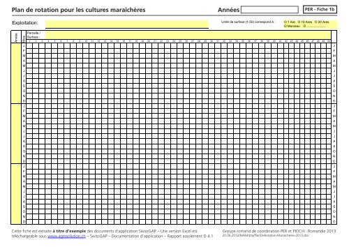 Plan de rotation pour les cultures maraÃ®chÃ¨res AnnÃ©es - Agridea