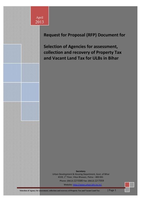 Request for Proposal (RFP) Document for - Bihar Govt. Tenders