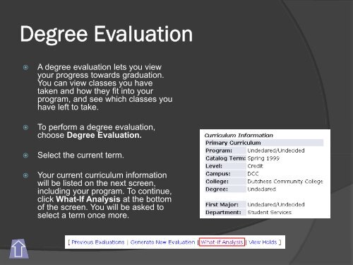 Degree Evaluation