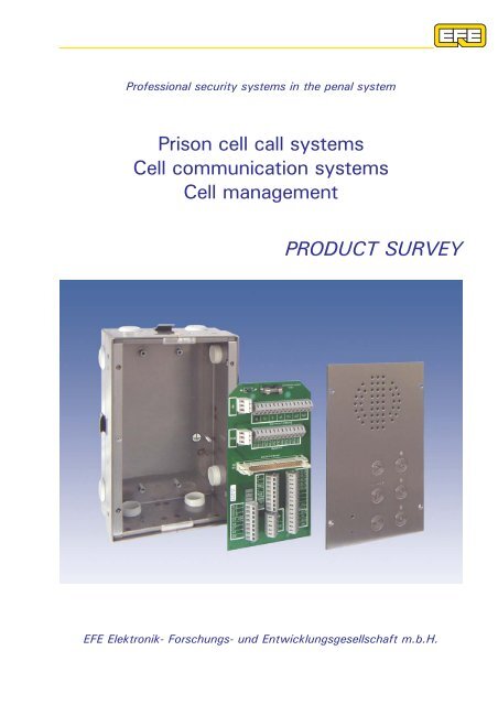 PRODUCT SURVEY Prison cell call systems Cell ... - Helioptic