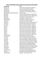 Complete DVD List - Cherry Hill Public Library