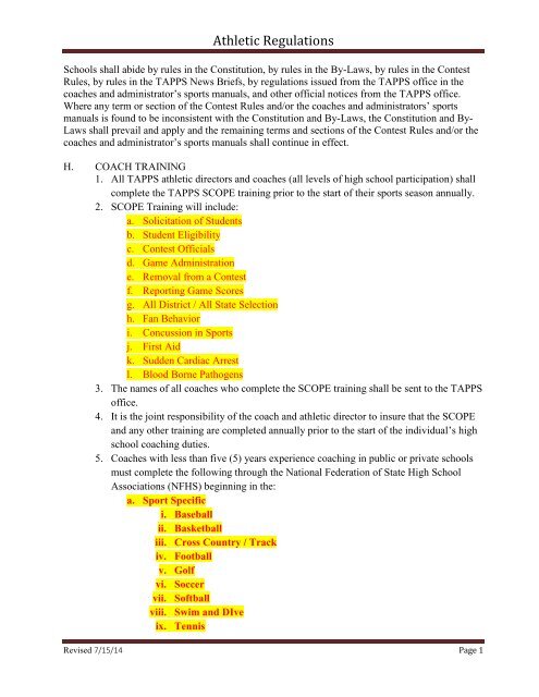 Coach Training - tapps