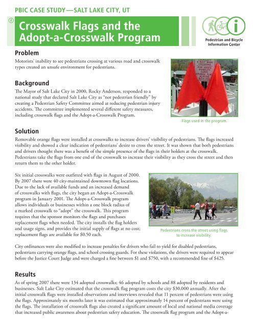 Crosswalk Flags and the adopt-a-Crosswalk Program