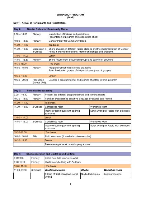 WMAP Draft Training Programme - amarc