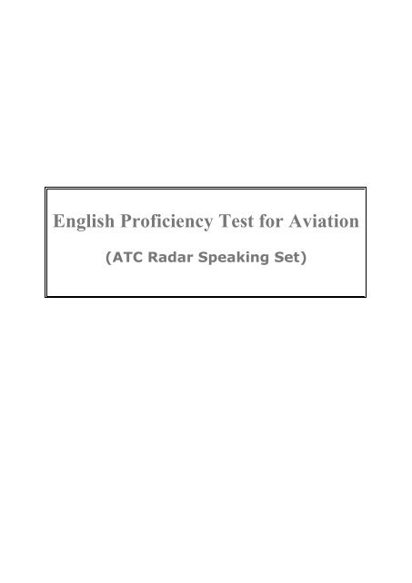 English Proficiency Test for Aviation