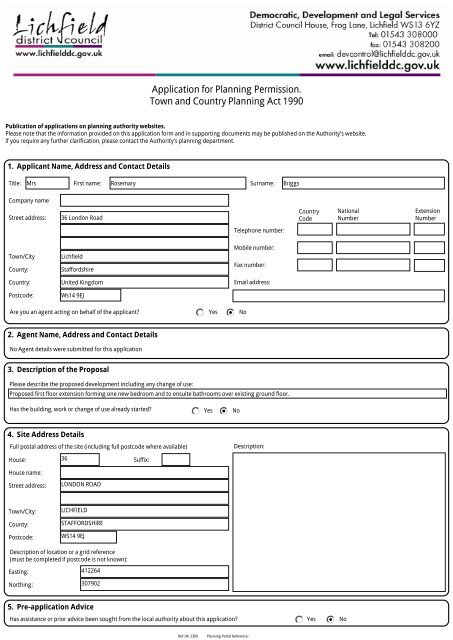 Application Forms - Lichfield District Council