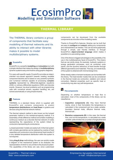Download Brochure Ecosimpro Simulation Tool