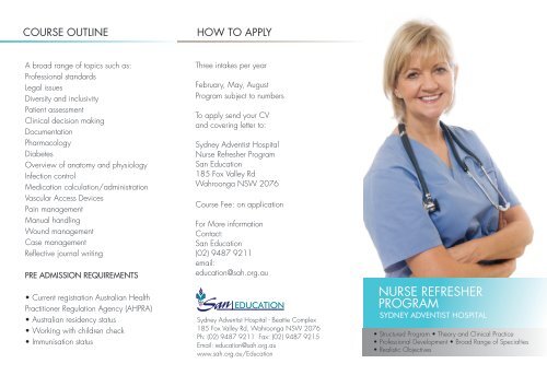 NURSE REFRESHER PROGRAM - Sydney Adventist Hospital