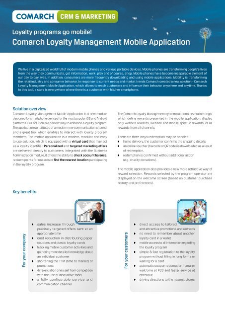 Comarch Loyalty Management Mobile Application leaflet