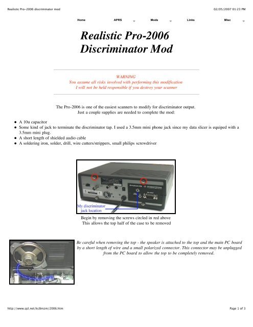 Realistic Pro-2006 discriminator mod